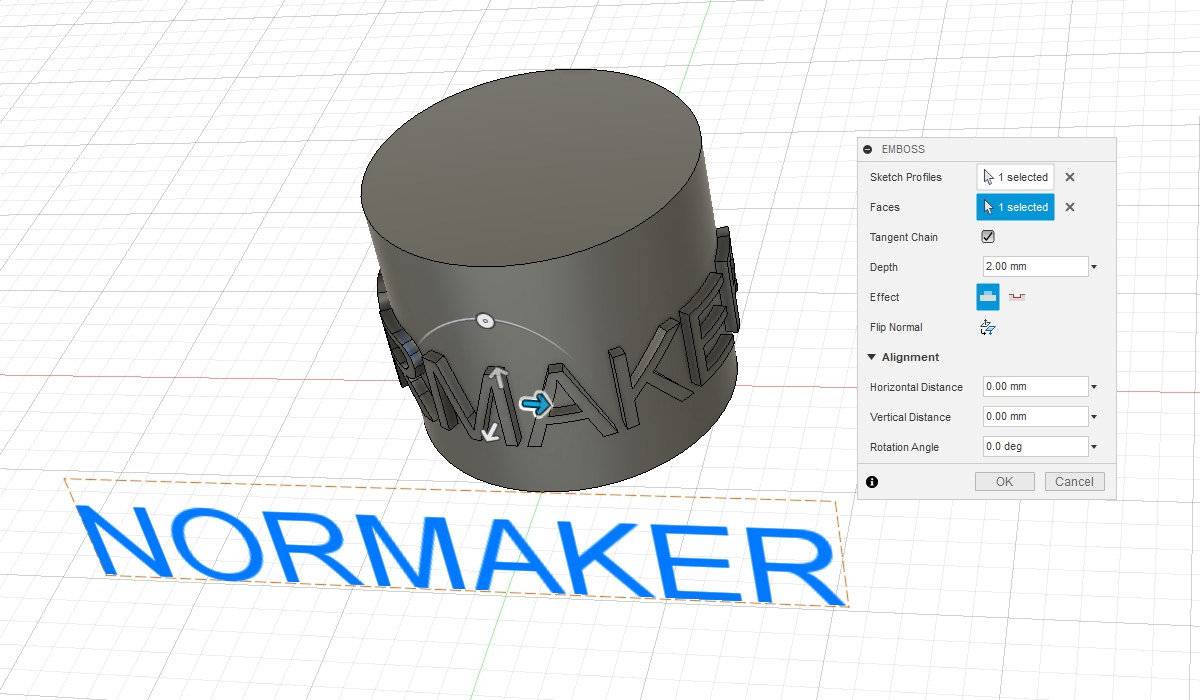 Nueva herramienta Repujado - Emboss en Fusion 360 - Norbert Rovira